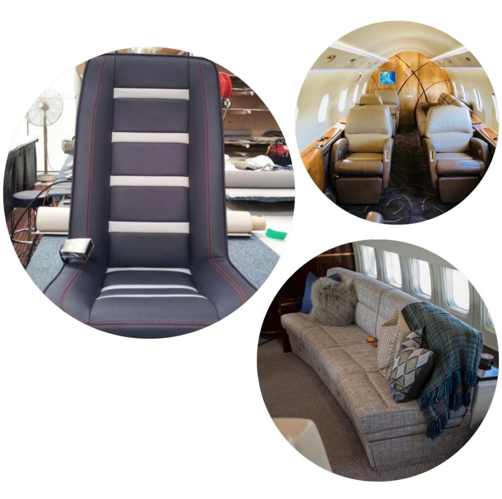Aircraft Seat Upholstery, Cockpit Divans for Private Jets & Planes ...